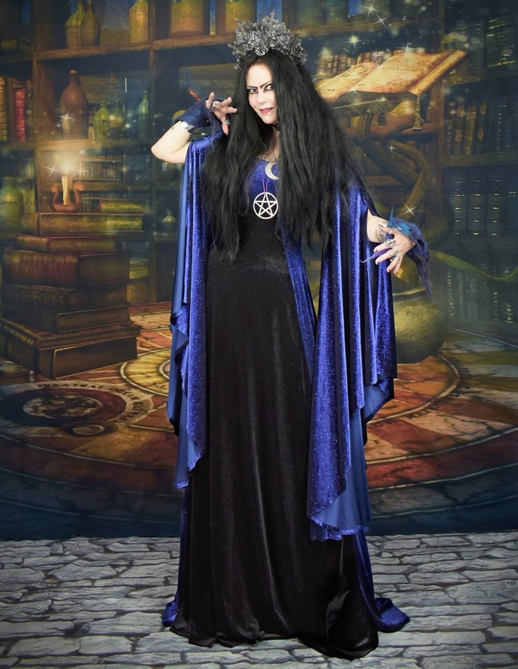 Moonlight Fae of the Falls Gown - midnight sparkle velvet witchy elven ...